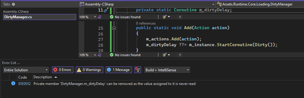 operator doesn't prevent IDE0052 info error to be shown · Issue #66975 · dotnet/roslyn · GitHub