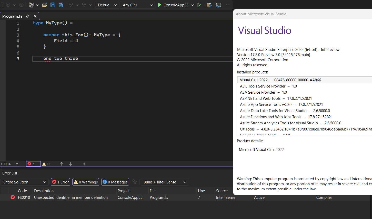 Missing Syntax Diagnostics In Vs · Issue 15972 · Dotnetfsharp · Github 9125