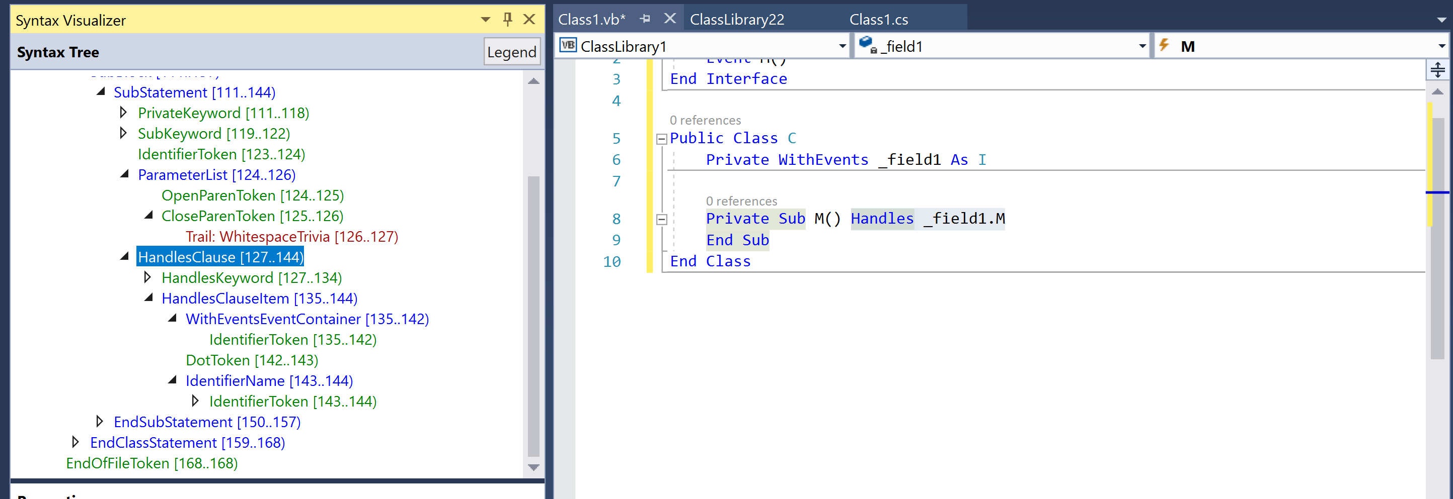 SemanticModel.GetOperation fails for any node within the VB handles clause sub-tree · Issue ...