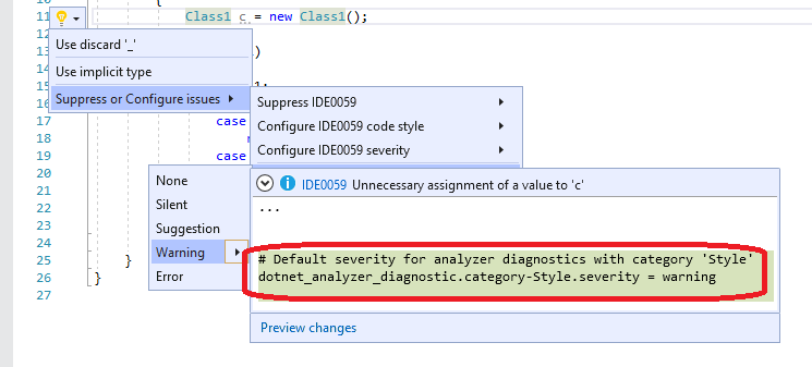 Light bulb actions for bulk configuring analyzer severities · Issue #41910 · dotnet/roslyn · GitHub