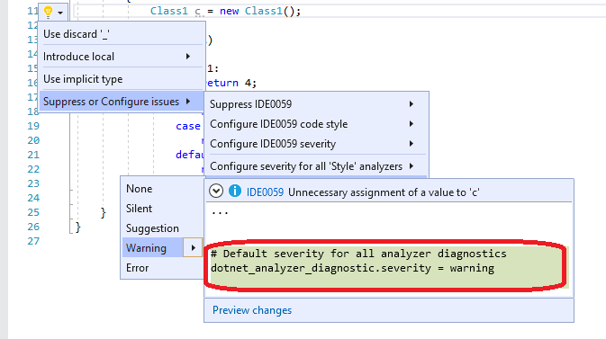 Light Bulb Actions For Bulk Configuring Analyzer Severities · Issue 41910 · Dotnetroslyn · Github