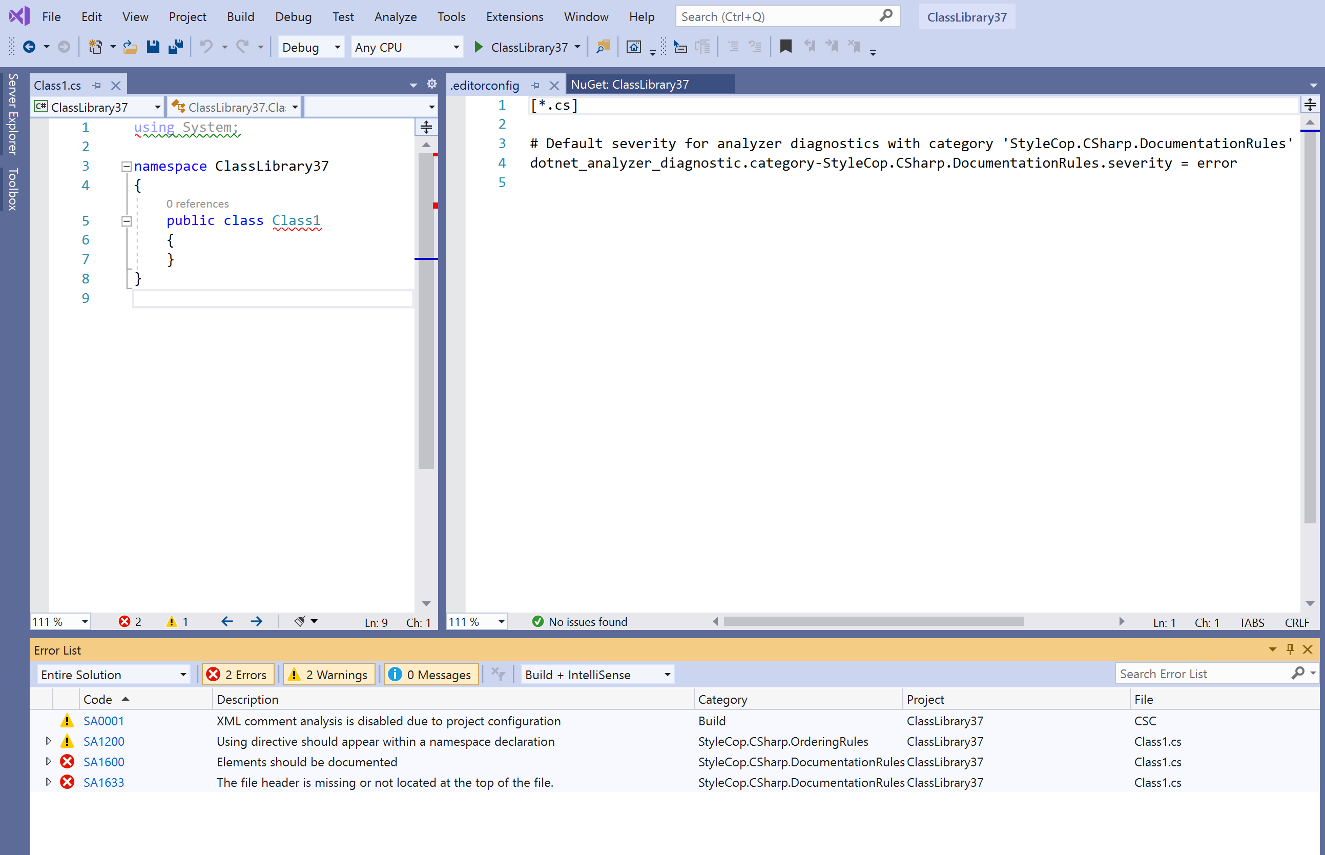 Roslyn Dotnet Build Not Showing Stylecop Warnings That