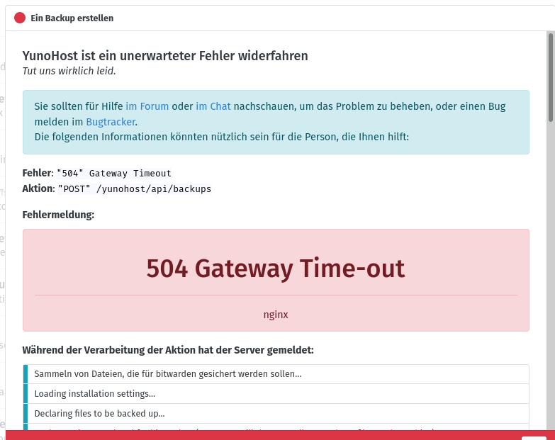 The Api Connection From The Server To The Software Has Not Been Running · Issue 1807 · Yunohost