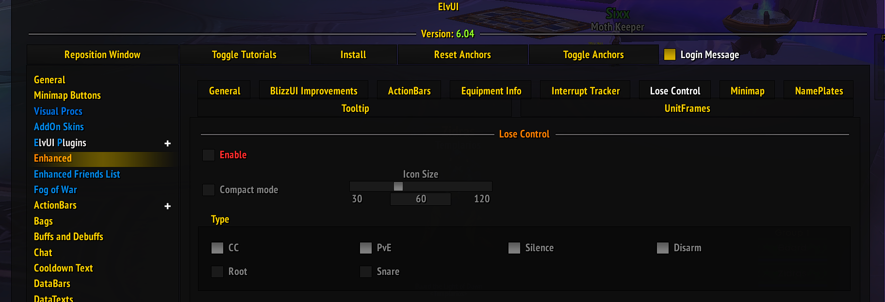 Skin Request: LoseControl · Issue #121 · ElvUI-WotLK/ElvUI_AddOnSkins · GitHub