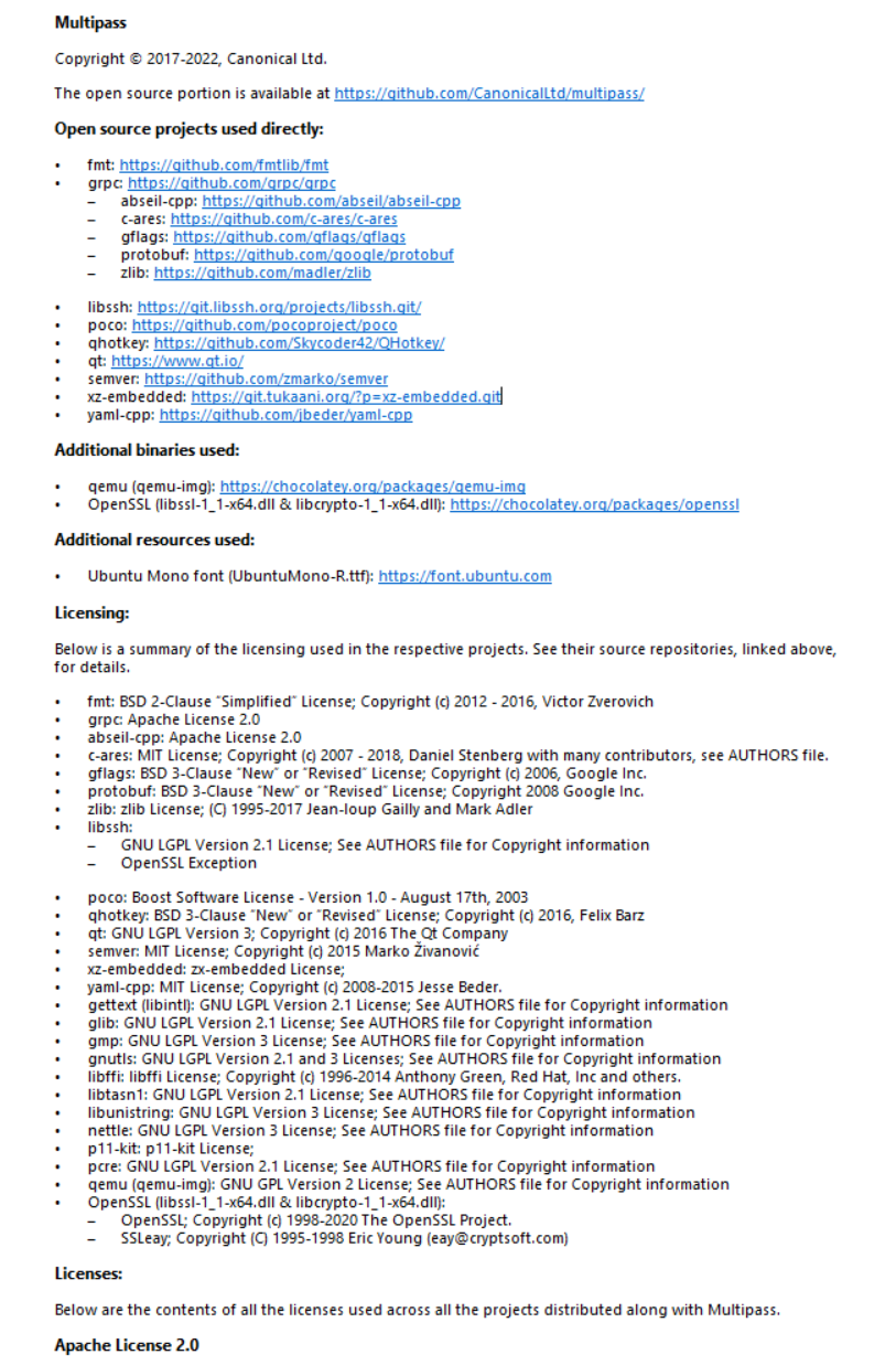 License terms for Windows binary are missing · Issue #3008 · canonical/multipass · GitHub