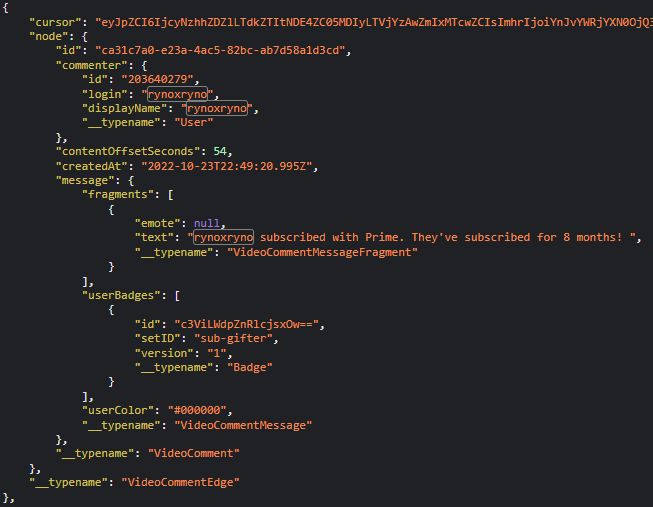 Blank/Null fields in Chat file. · Issue #479 · lay295/TwitchDownloader · GitHub