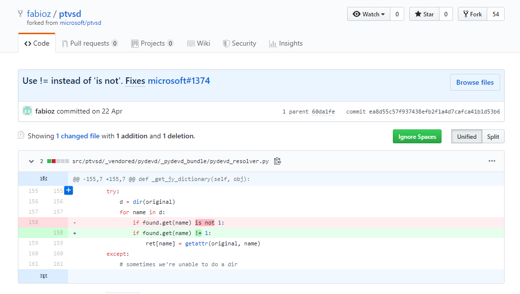 SyntaxWarning: "is not" with a literal. Did you mean "!="? · Issue #39231 · odoo/odoo · GitHub
