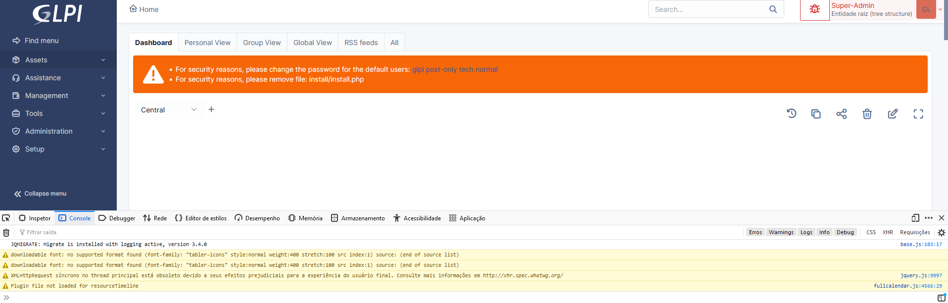 Blank dashboard after accessing all tab · Issue #12867 · glpi-project/glpi · GitHub