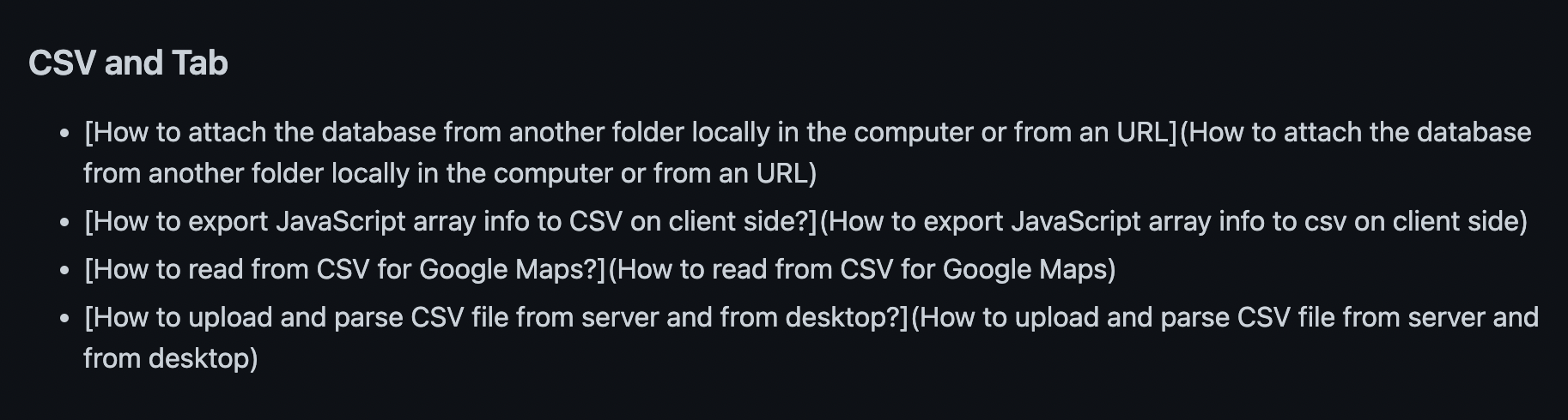 Links in Import/Export · Issue #1496 · AlaSQL/alasql · GitHub