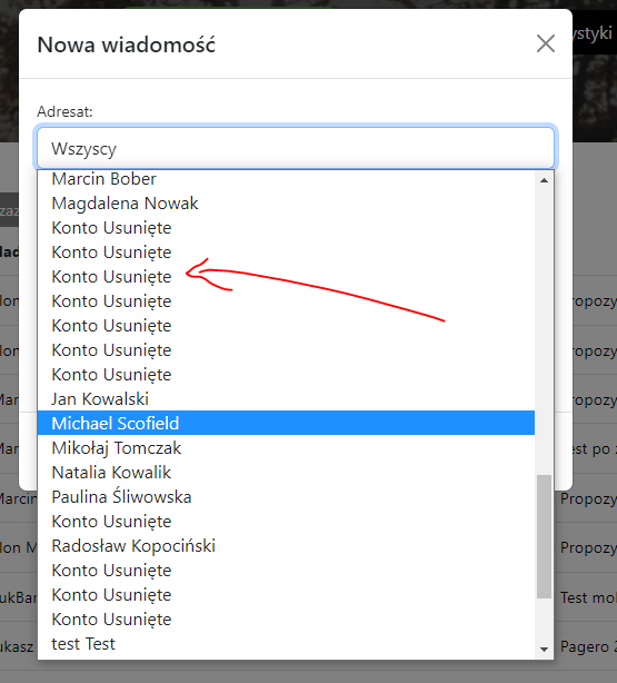 Wysyłanie wiadomości - adresaci · Issue #451 · MaBober/SportoweSwiry · GitHub