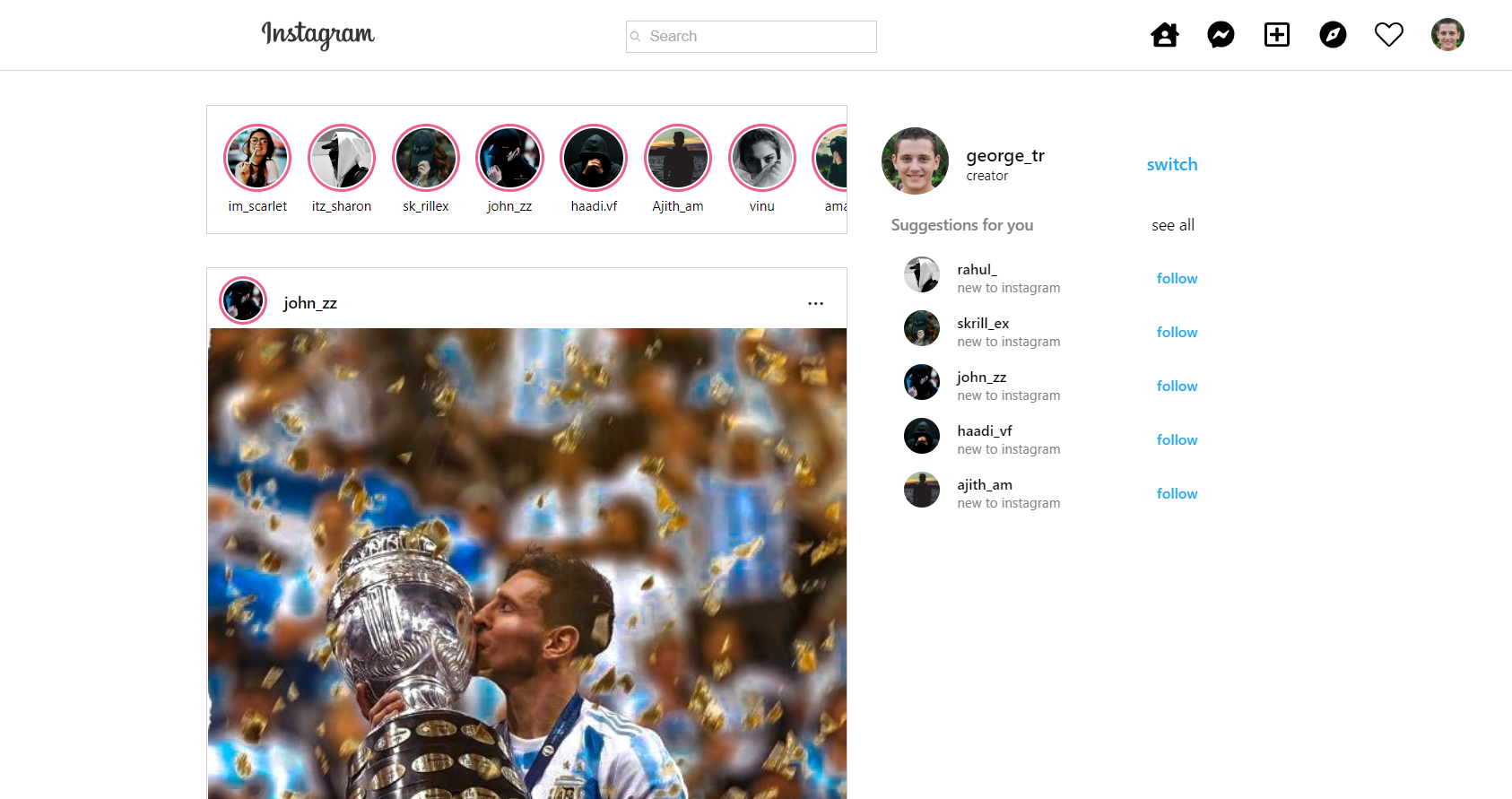 GitHub - sharonben/instagram_homePage_clone: Instagram home page clone ...