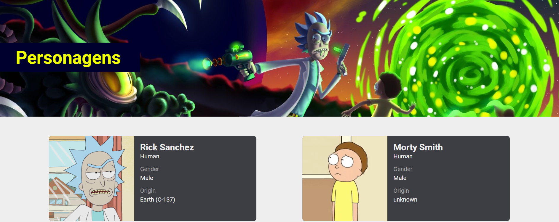 GitHub - raulmn00/rick-and-morty-api: Projeto para treino de consumo de API's feito com HTML5 ...