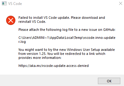 VS Code update fail · Issue #54253 · microsoft/vscode · GitHub