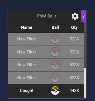 [SUGGESTION]: Improve pokeball filter display · Issue #4454 · pokeclicker/pokeclicker · GitHub