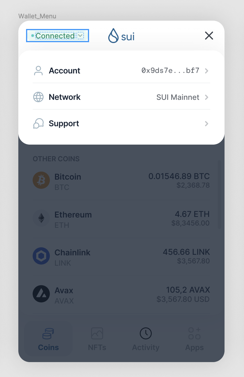 [wallet ext][new design] setting widget · Issue #3050 · MystenLabs/sui · GitHub