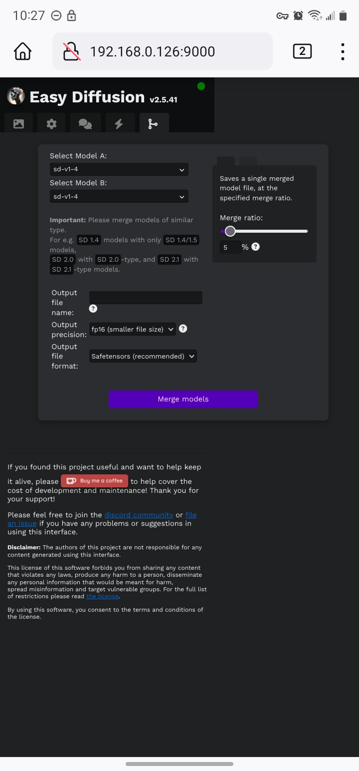 Model Merge settings tab malforms the stylesheet. · Issue #1446 · easydiffusion/easydiffusion ...