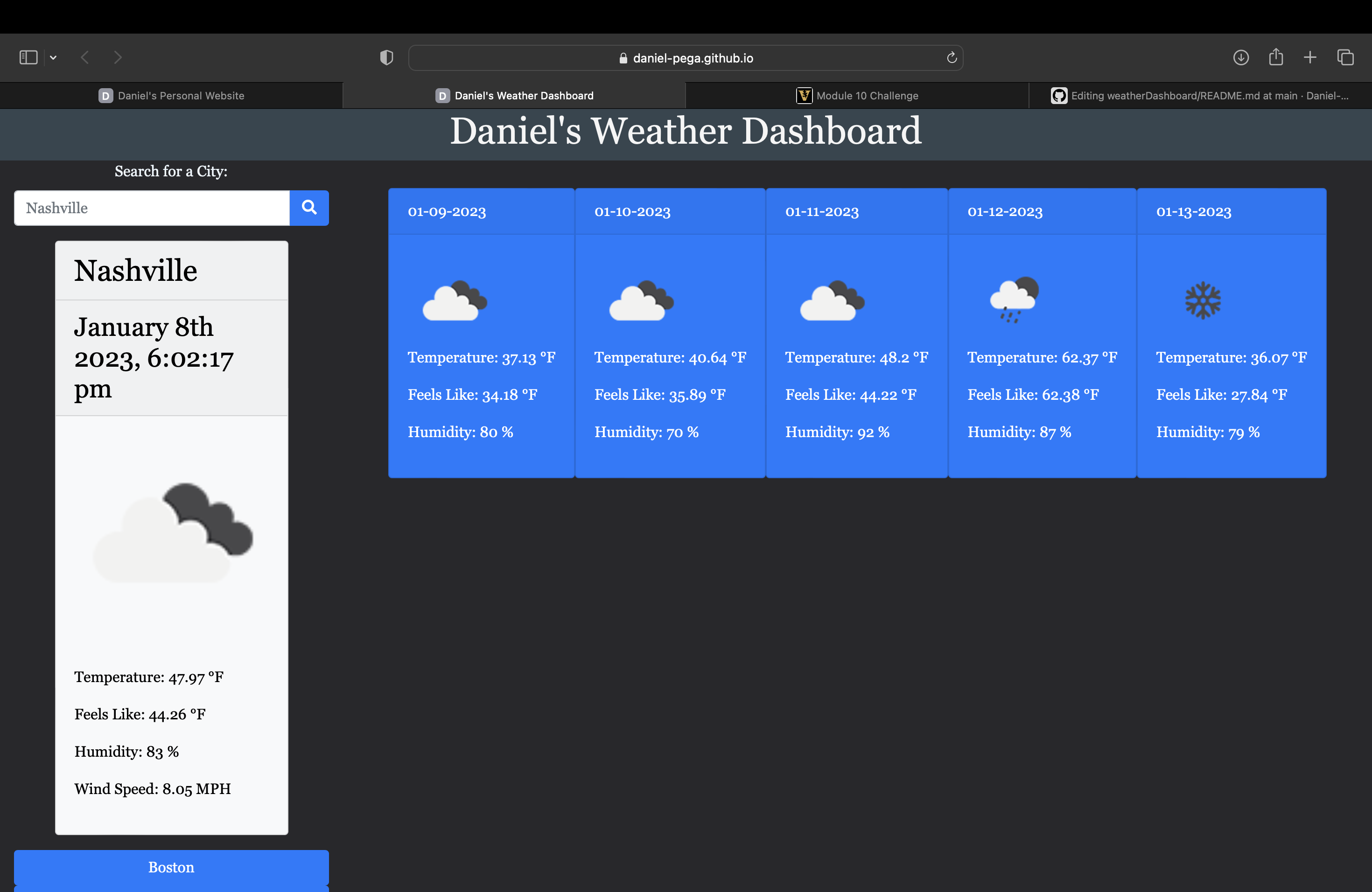 GitHub - Daniel-PeGa/weatherDashboard