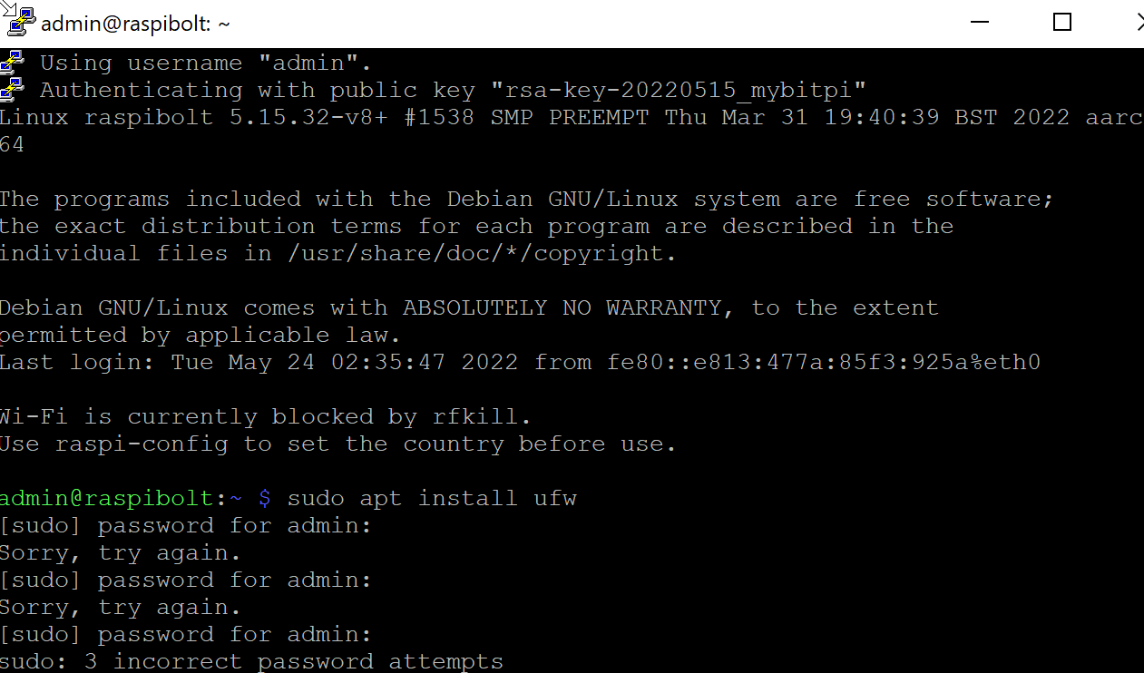 Stuck At Security Step 2 · Issue 1027 · Raspiboltraspibolt · Github 