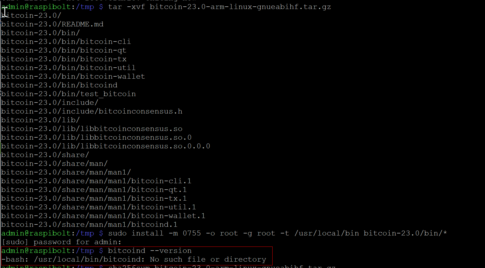 Bitcoin Core install issues · Issue #1032 · raspibolt/raspibolt · GitHub
