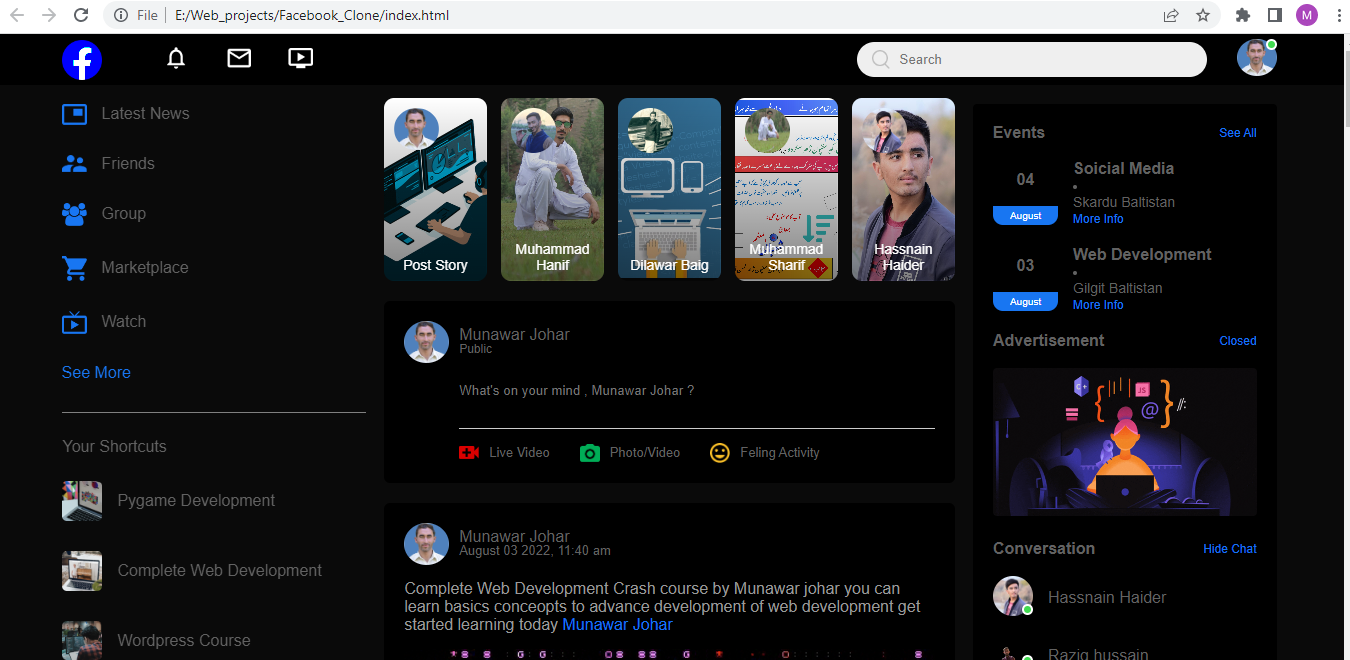 GitHub - MunawarJohar/FacebookClone