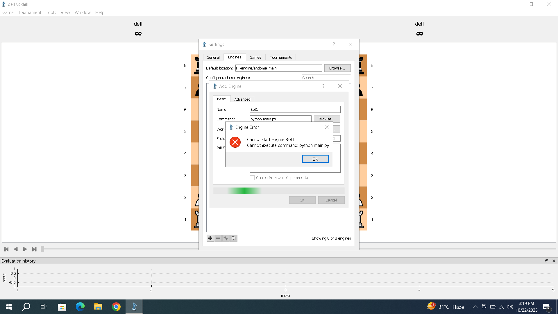 cannot run my main.py file through the app · Issue #781 · cutechess/cutechess · GitHub