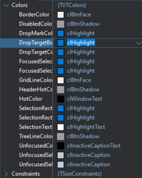 VTColors appeared in the DFM file · Issue #986 · JAM-Software/Virtual-TreeView · GitHub