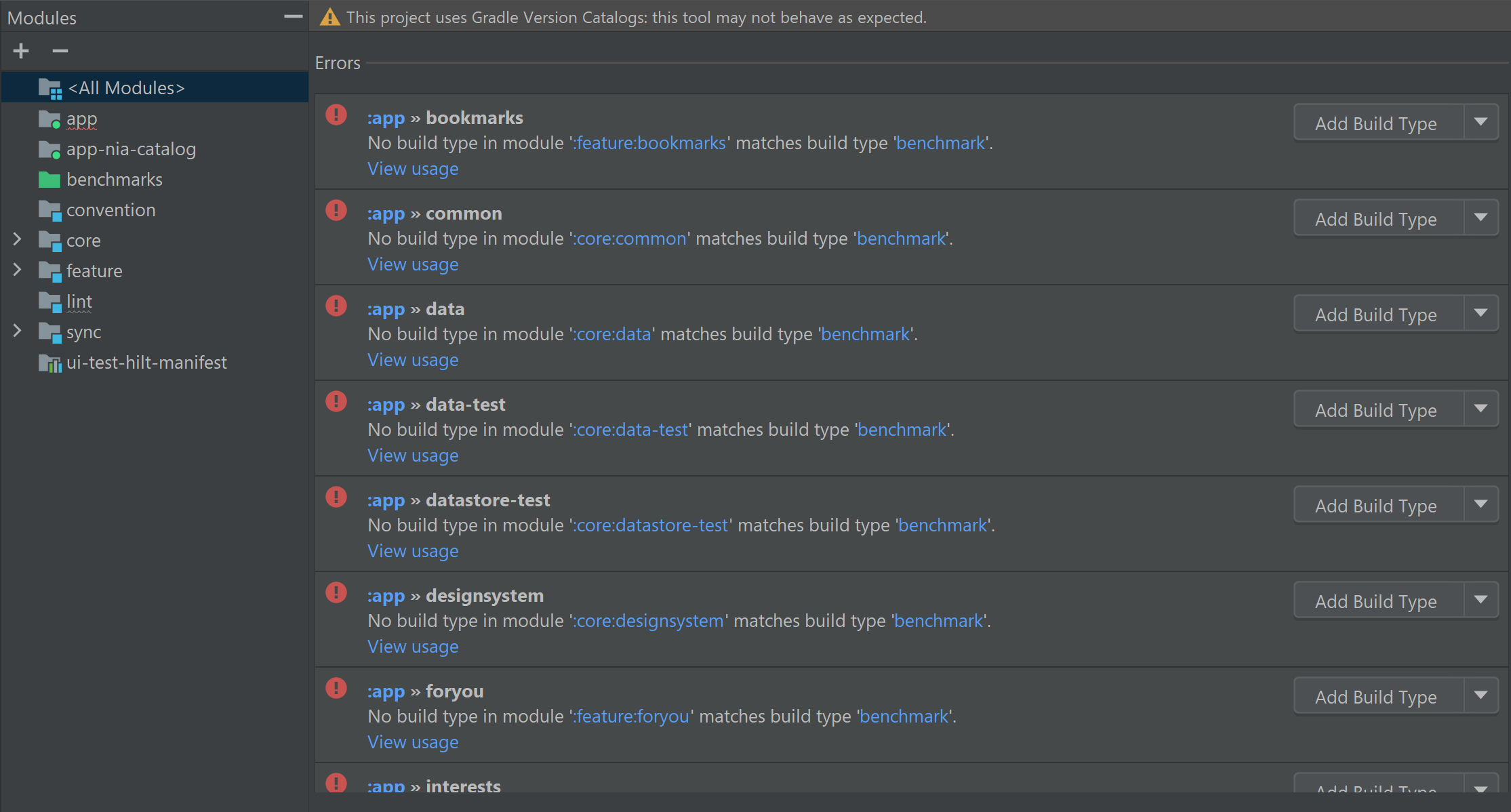 Many errors in project structure · Issue #617 · android/nowinandroid · GitHub