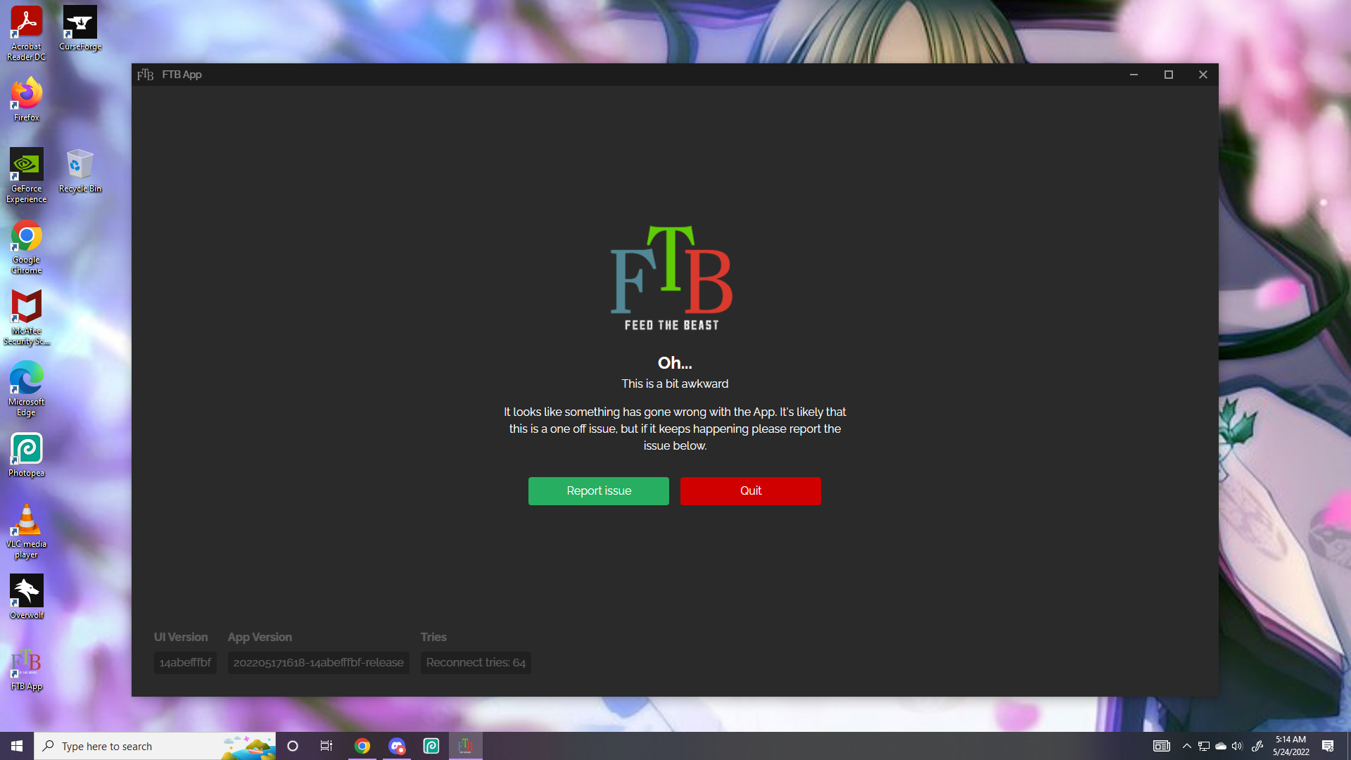 APP will not fully open [Bug]: · Issue #567 · FTBTeam/FTB-App · GitHub