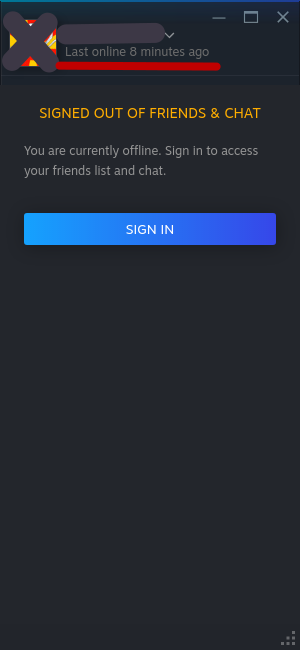 Steam client always shows window to sign in to Friends & Chat on ...
