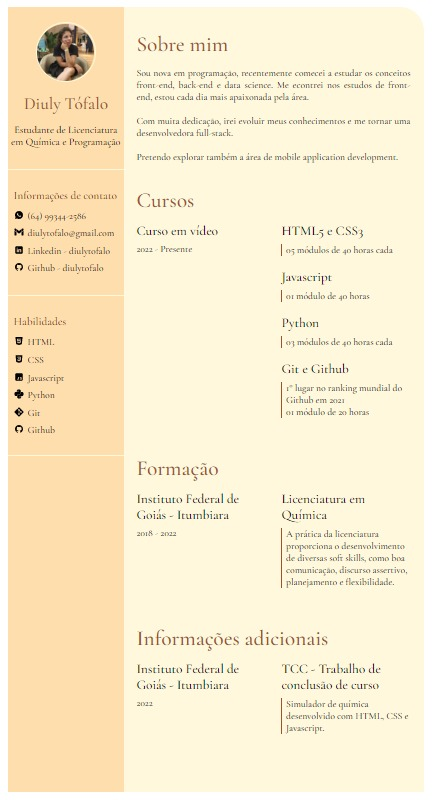 GitHub - diulytofalo/Curriculo-Devweek: Currículo desenvolvido na Jornada Dev (devweek), como ...