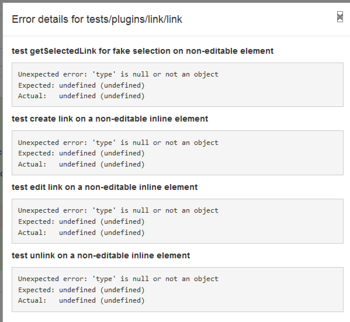 Failing tests - tests/plugins/link/link · Issue #3527 · ckeditor ...