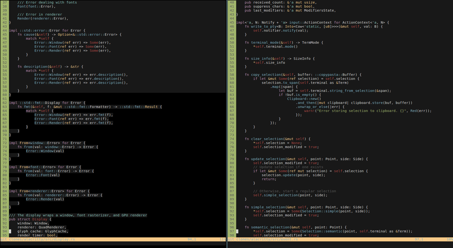 Vim theme background colours not rendered properly · Issue #123 · alacritty/alacritty · GitHub