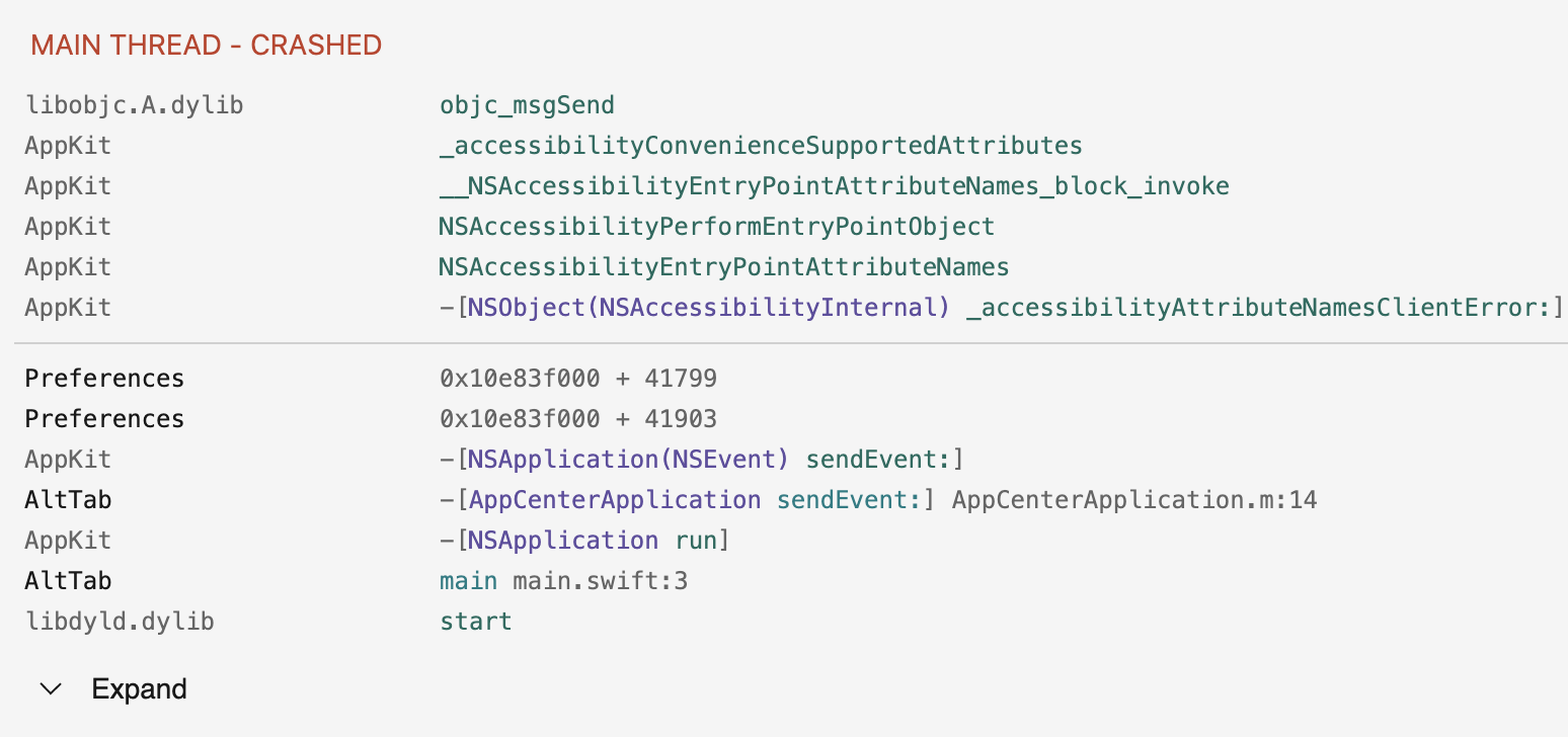 Unactionable crash reports · Issue #2137 · microsoft/appcenter-sdk-apple · GitHub