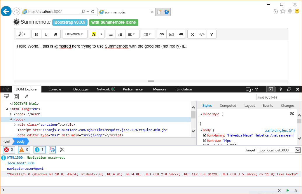 Summernote not working with IE11 · Issue #2415 · summernote/summernote · GitHub