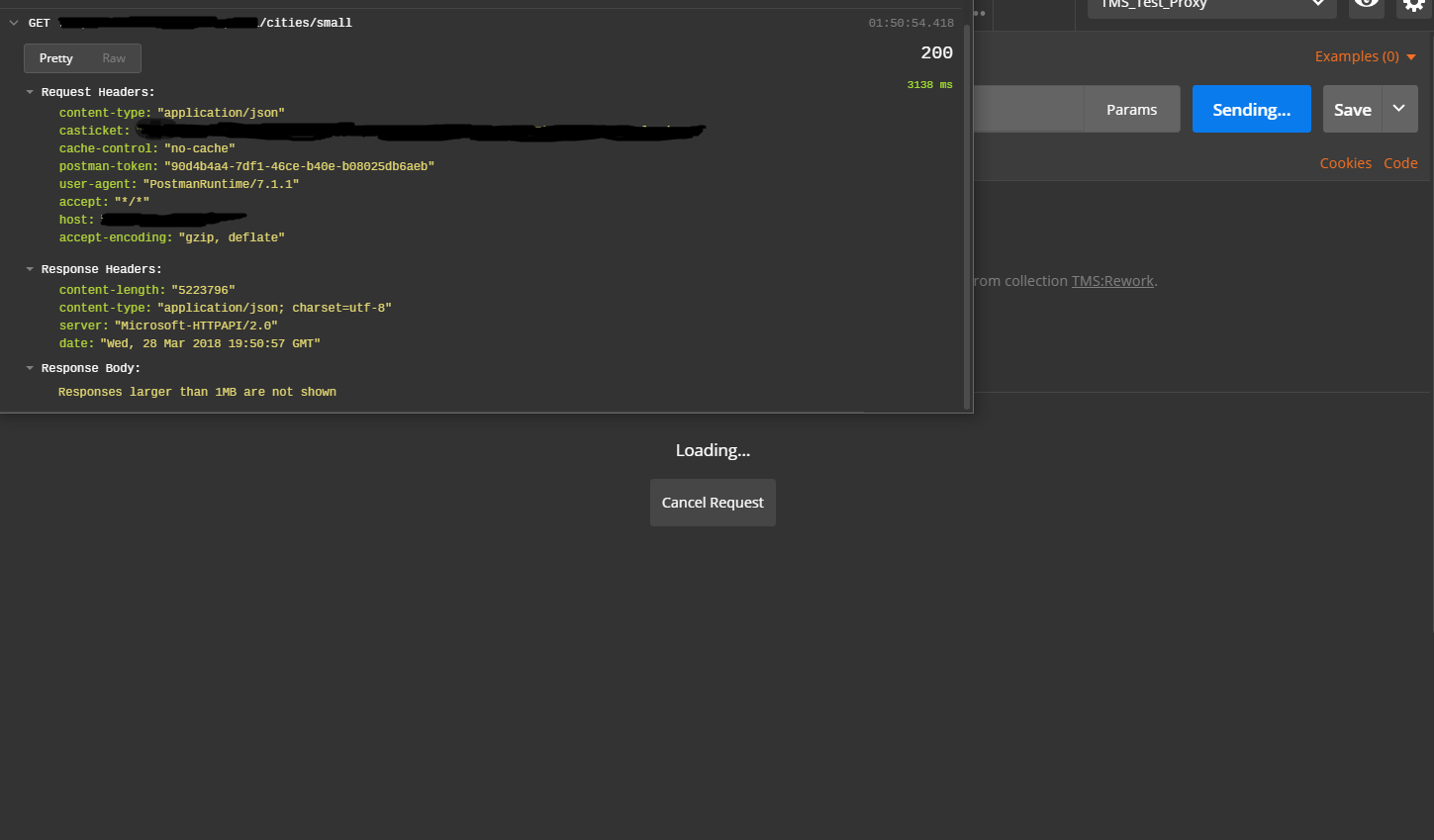 Saved requests (in collection) not loading response but unsaved ...