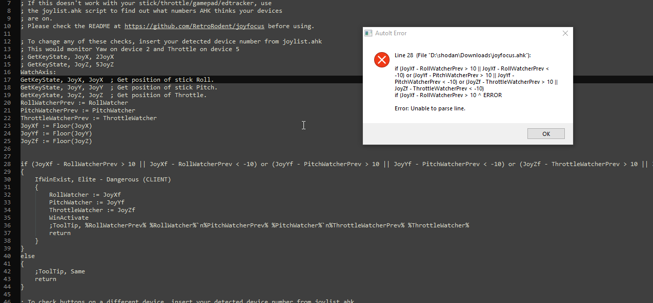 Joyfocusahk Fails On Line 28 Error Unable To Parse Line · Issue 4 · Retrorodentjoyfocus