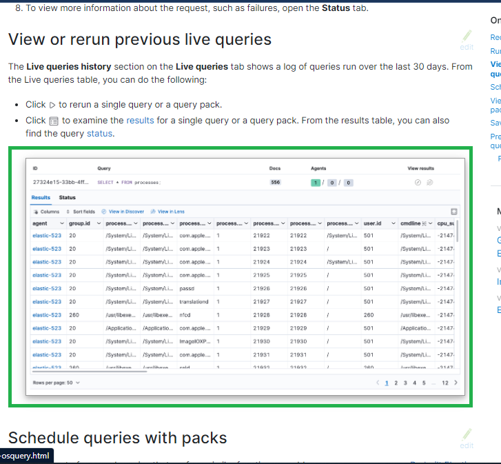 [BUG] Incorrect screenshot for `View or Rerun Previous Live Queries`. · Issue #139488 · elastic ...