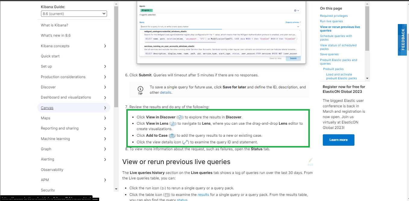 [BUG] No Information for `Add to Case` option for new Live Query ...