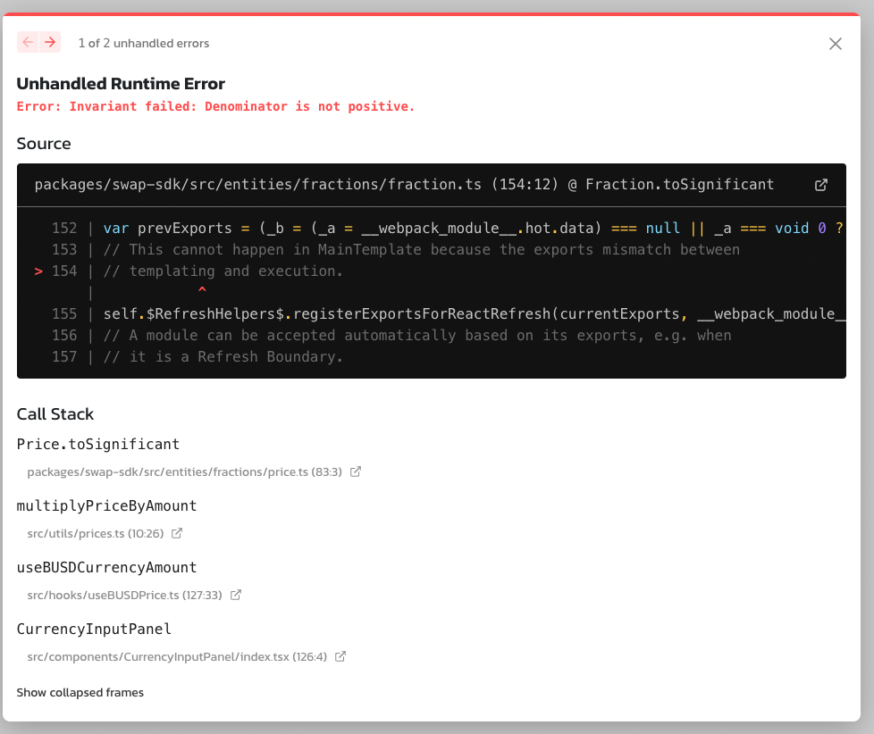 [BUG] Fraction toSignificant division by zero error on Add Liquidity page · Issue #4559 ...