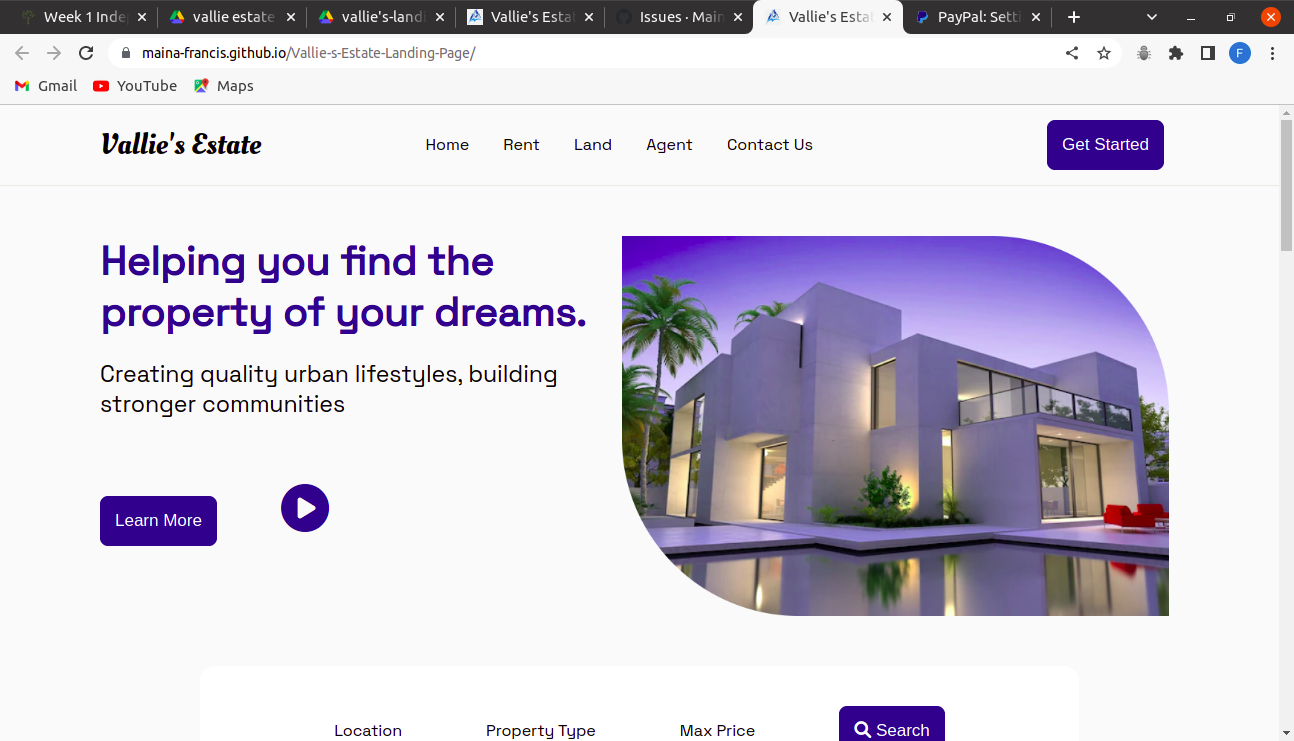 GitHub - Maina-Francis/Vallie-s-Estate-Landing-Page: This is an interactive landing page of a ...
