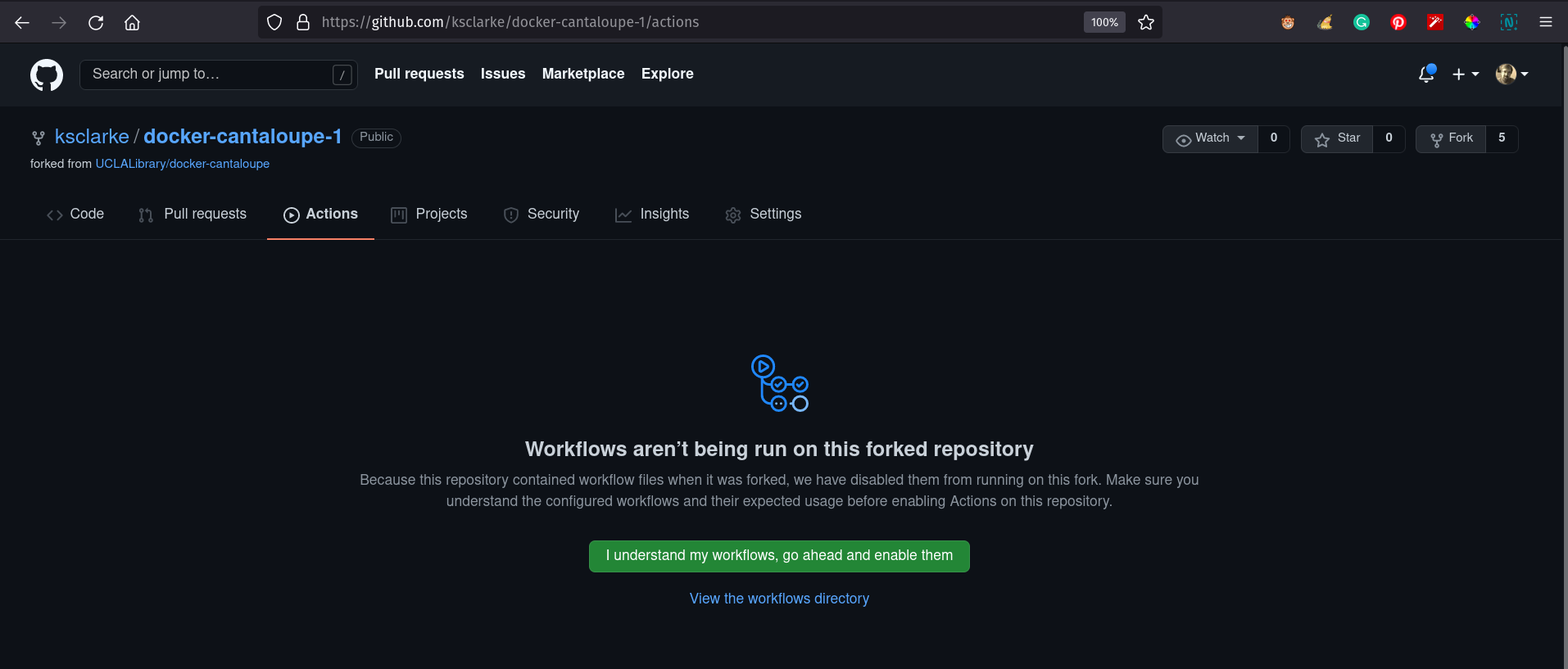 The github actions should not run in private forks · Issue #126 · UCLALibrary/docker-cantaloupe ...