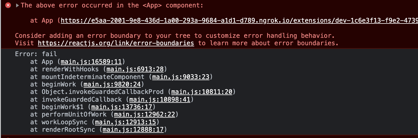 Missing error message when throwing any error from an extension · Issue ...
