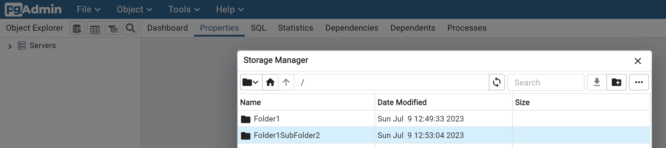 Add Folder issue for adding a sub-folder inside a folder. · Issue #6544 · pgadmin-org/pgadmin4 ...