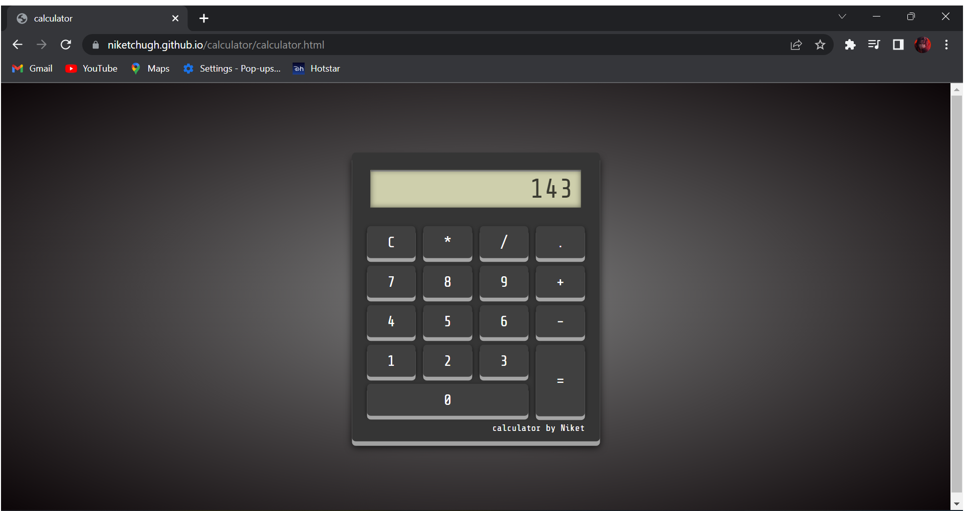 GitHub - niketchugh/calculator