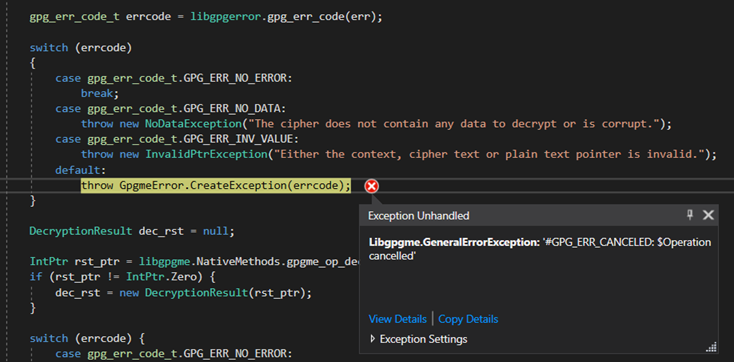 Decryption With Gpgme Sharp · Issue 16 · Gpgme Sharpgpgme Sharp · Github