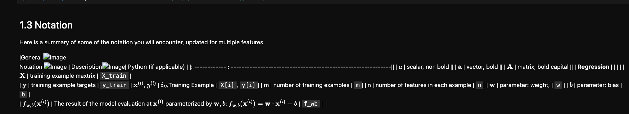 Notation Tables are messed up, c1w2. · Issue #29 · greyhatguy007/Machine-Learning-Specialization ...