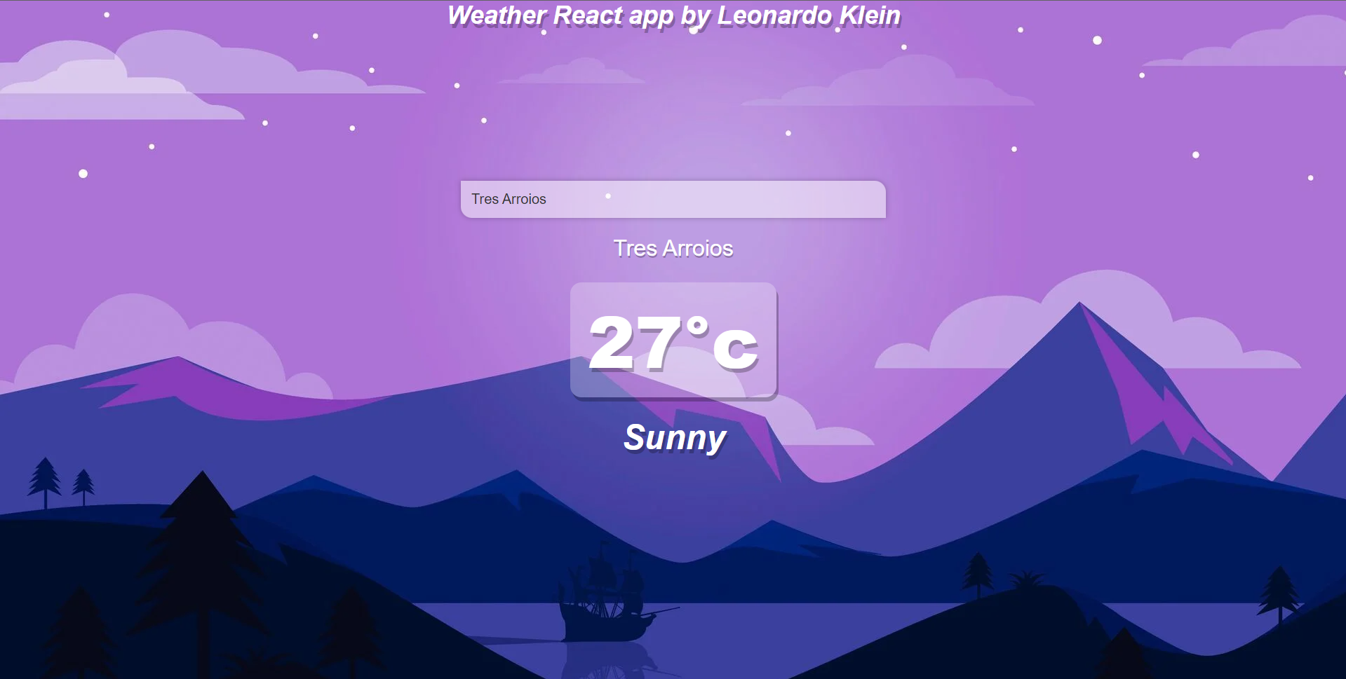 GitHub - LeonardoLuisKlein/reactWeatherApp: Weather App feito em React.js