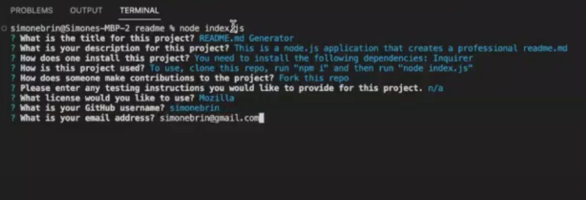 GitHub - simonebrin/readme-generator