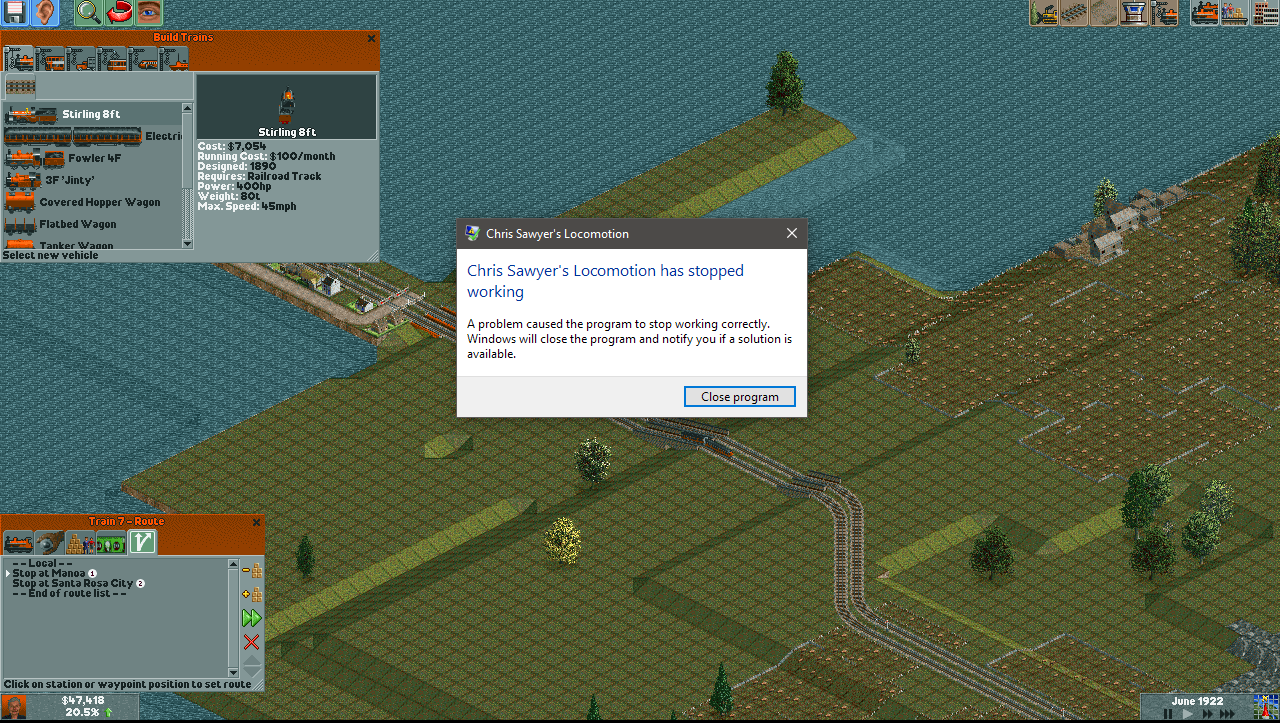 Games crashes after clicking on Train Name to edit name · Issue #653 · OpenLoco/OpenLoco · GitHub