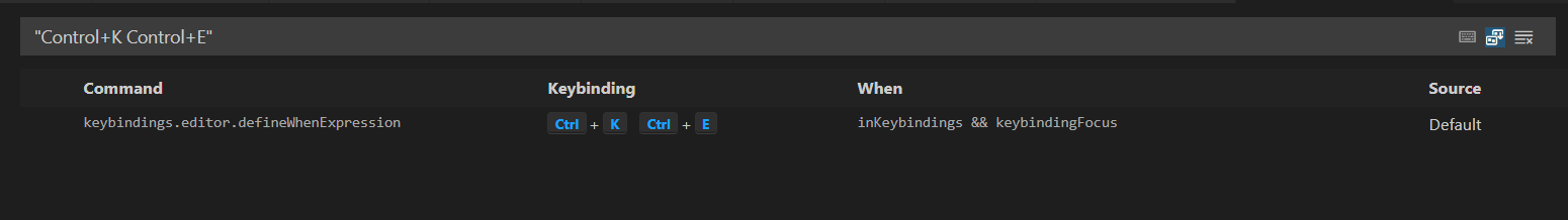 Using C-k C-e doesn't open "Change when expression" in keybindings editor · Issue #134401 ...